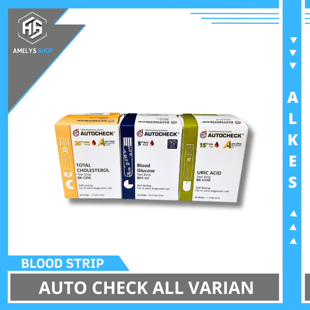 Jual Autocheck Blood Strip ( Uric Acid, Cholestrol, Glucose ) | Shopee ...