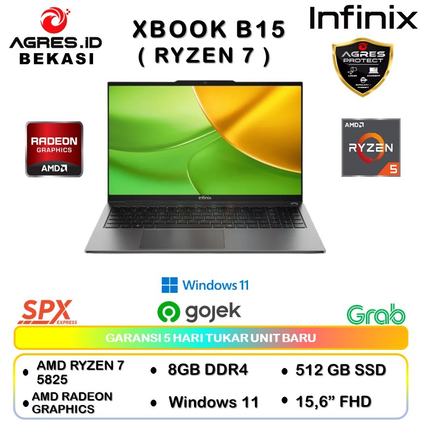 Jual Laptop INFINIX XBOOK B15 Amd Ryzen 7 5825 / 8gb 512gb / 15,6"FHD / Win11 / garansi resmi ...