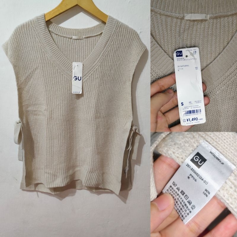 Jual (BACA DESKRIPSI) Vest GU by Uniqlo Tali Cream (Natural) Tag Baru ...