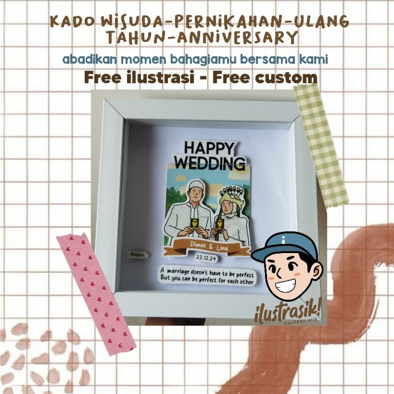 Jual pop up frame/kado wisuda/kado nikahan/kado anniversary/kado ulang tahun | Shopee Indonesia