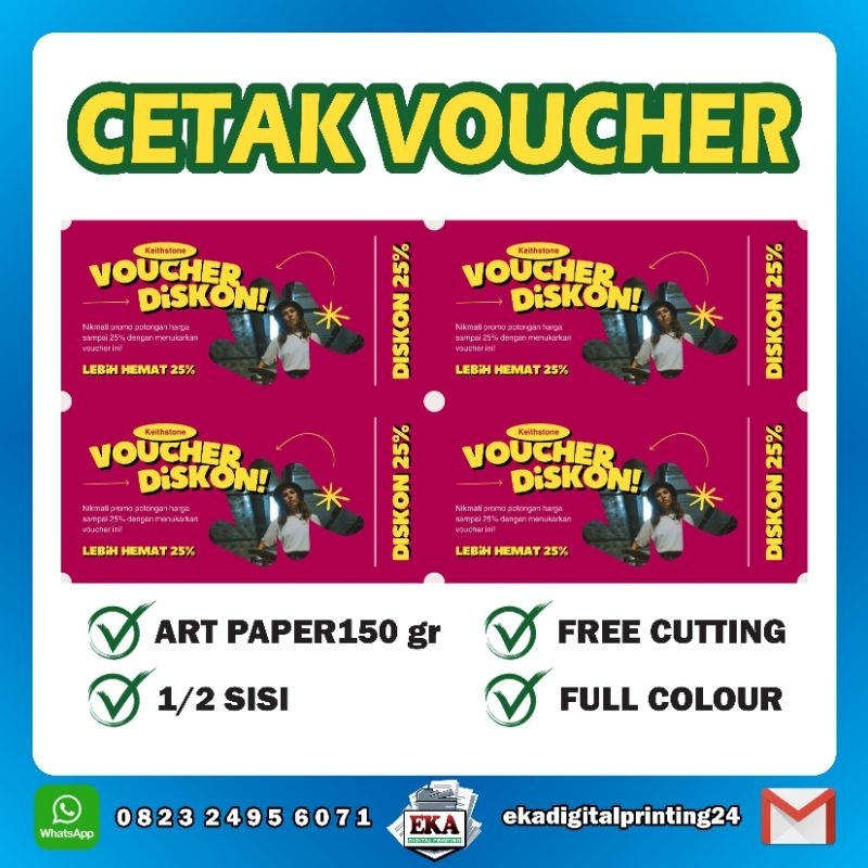 Jual CETAK VOUCHER // KUPON // TIKET || Custom Voucher | Shopee Indonesia