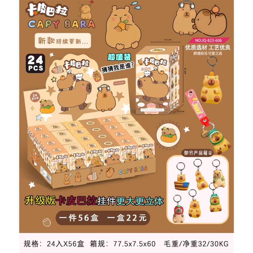 Jual BLIND BOX GANTUNGAN KUNCI KARAKTER CAPYBARA CRY BABY THREE MAINAN ...