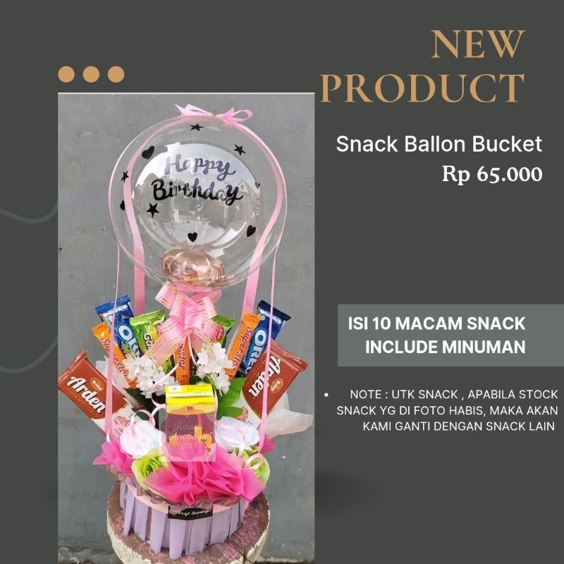 Jual ballon bucket snack / buket snack balon (isi 10 macam) | Shopee ...