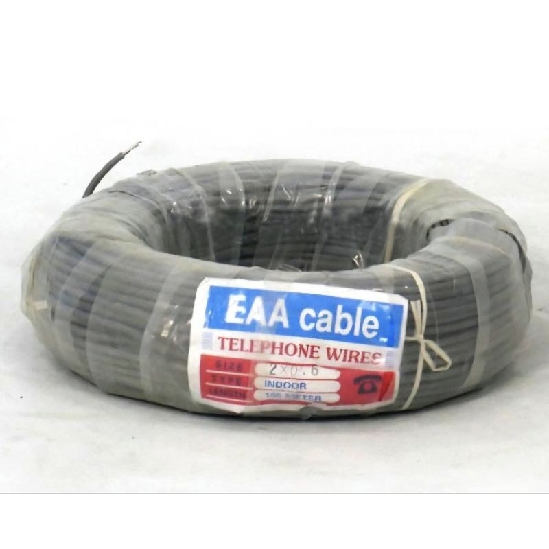 Jual Kabel Telepon 2x0.6 EAA Kabel Telepon Indoor Isi 2 X 0.6 Abu-Abu ...