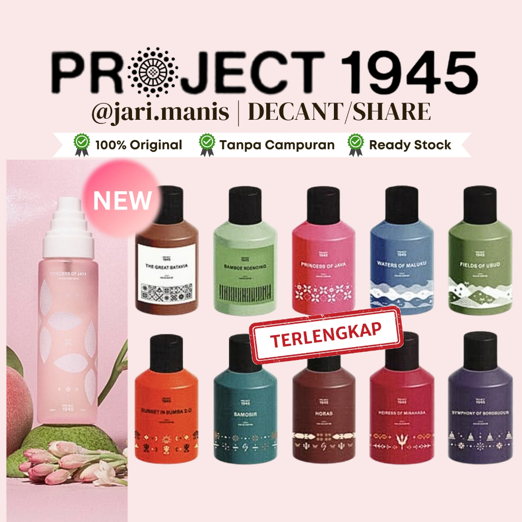 Jual decant share Project 1945 Princess Java Samosir bamboe ubud maluku ...