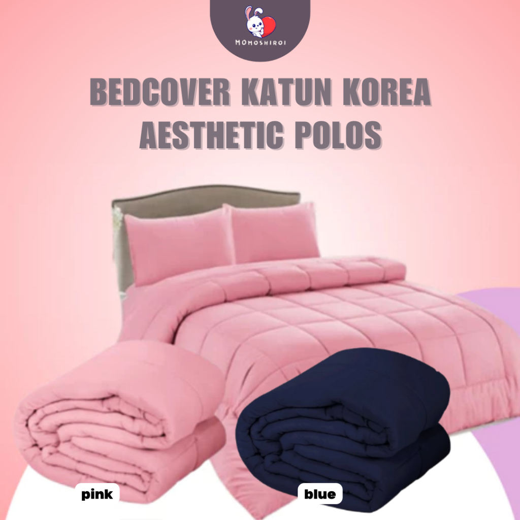 Jual Bedcover Selimut Katun Korea Aesthetic Polos ala drakor Warna ...