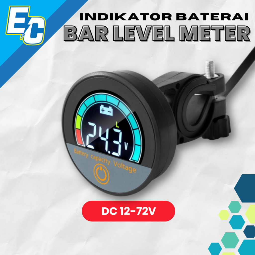Jual Bar Level Meter Indikator Baterai LCD Digital Waterproof DC 12-72V | Shopee Indonesia