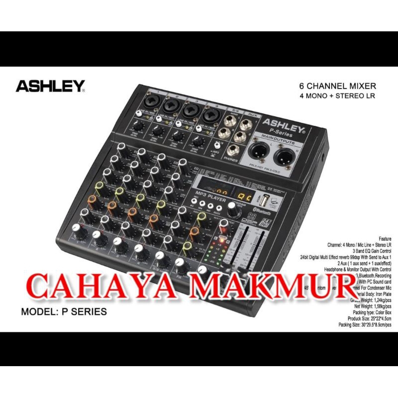 Jual Mixer Ashley P-Series / Mixer Asley P Series 6 Channel Original Produk Ashley | Shopee ...