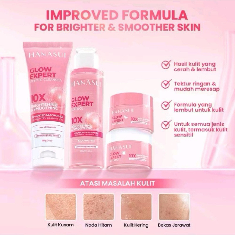 Jual Hanasui Glow Expert Series Flawless 10X Mencerahkan Day Night ...