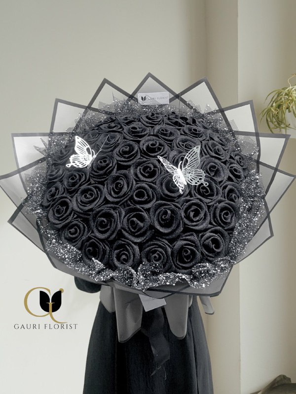 Jual 40 Tangkai Rose Glitter Bouquet Gauri Florist Kediri | Bucket ...