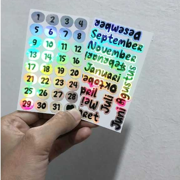 Jual STIKER ANGKA TANGGAL 1 - 31 & NAMA BULAN JANUARI - DESEMBER ...