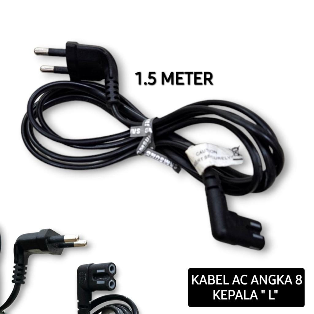 Jual Kabel AC IN POWER Angka 8 Listrik 2 PIN 1.5M Kepala Jack " L ...
