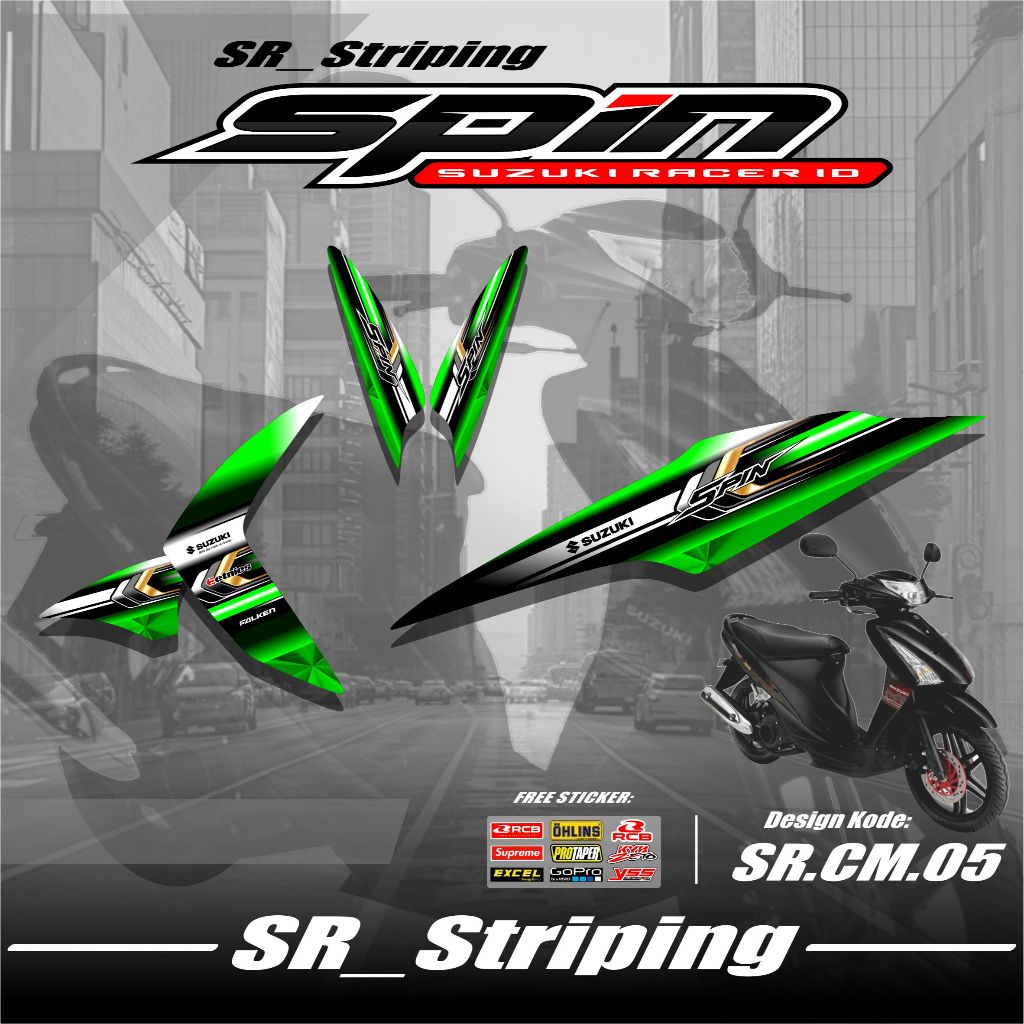 Jual Stiker Striping SPIN 125 R Sticker Variasi Suzuki SPIN 125 R Motif ...
