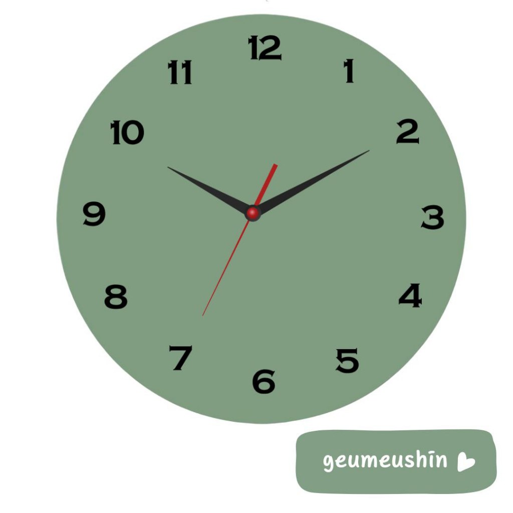 Jual Jam Dinding Kayu Minimalis Aesthetic Warna Hijau Sage Army ...