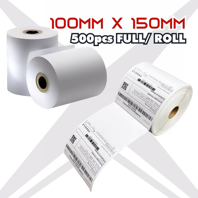 Jual STIKER ROLL CETAK RESI THERMAL 100mm X 150mm ISI 500pcs | Shopee Indonesia
