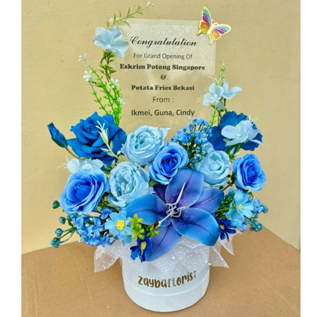 Jual Flower Box Hadiah Grand Opening Toko Lucky Cat Acrylic Papan Bunga ...
