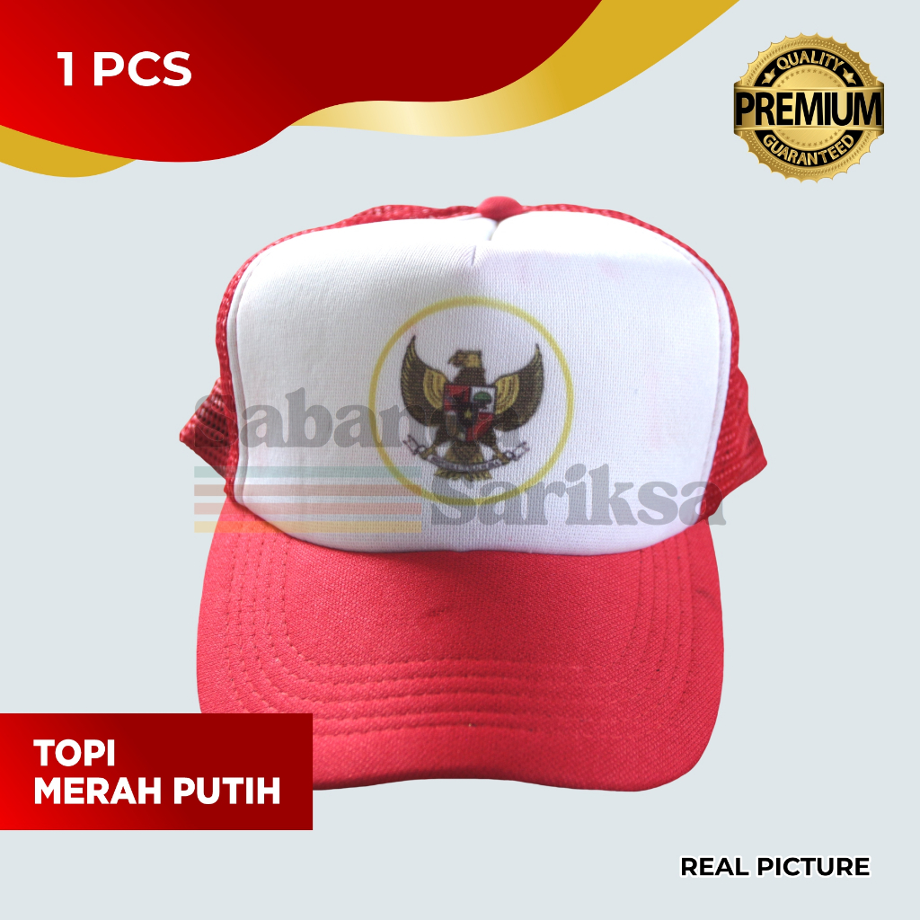 Jual Topi Merah Putih Logo Garuda | 1 Pcs | Shopee Indonesia