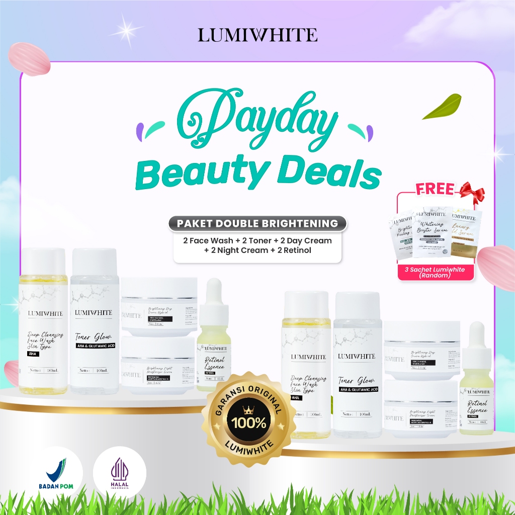 Jual (SALE) 2 PAKET LUMIWHITE Brightening Paket Lengkap (FREE 3 SACHET ...