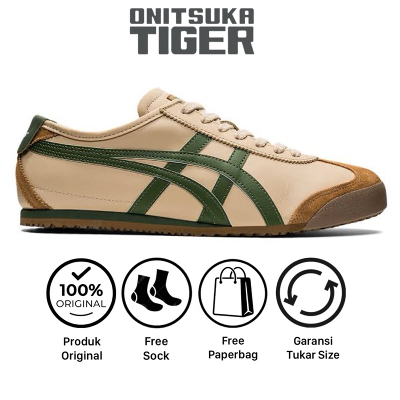 Jual Sepatu 0nitsuka Tiger Mexico 66 Beige Green // Original // INDO ...