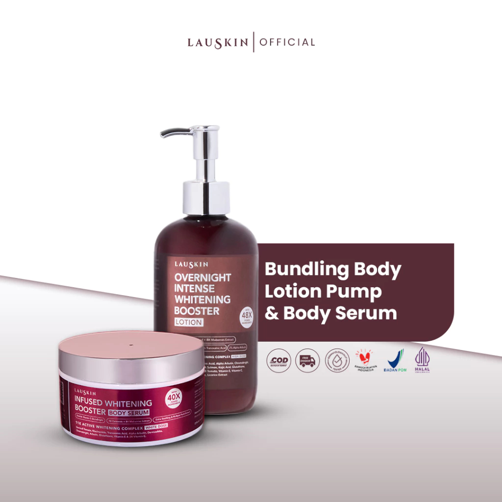 Jual Laushine Paket Pump Glow up - Body Serum & Body Lotion Pump - 10% ...