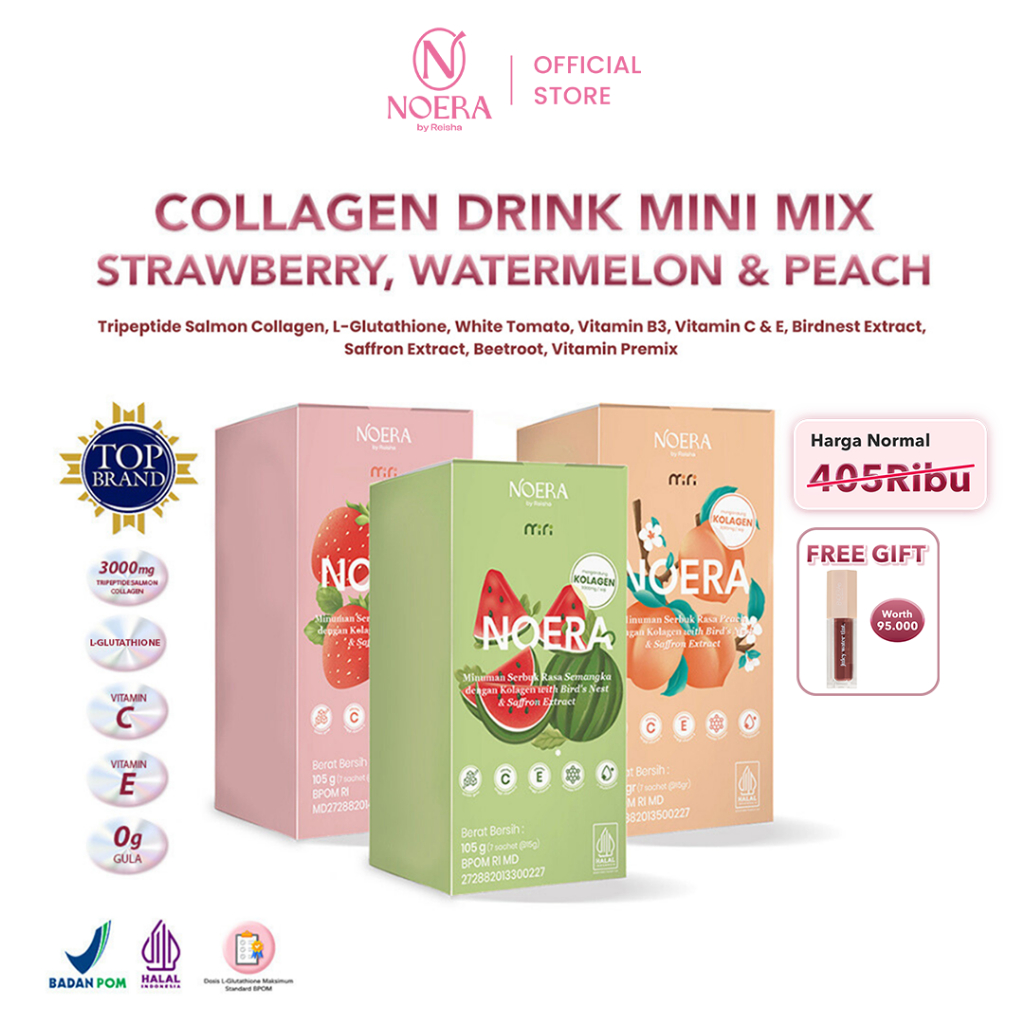 Jual Noera Bundling 3 Box Collagen Drink Mini Improve Formula - [Free ...