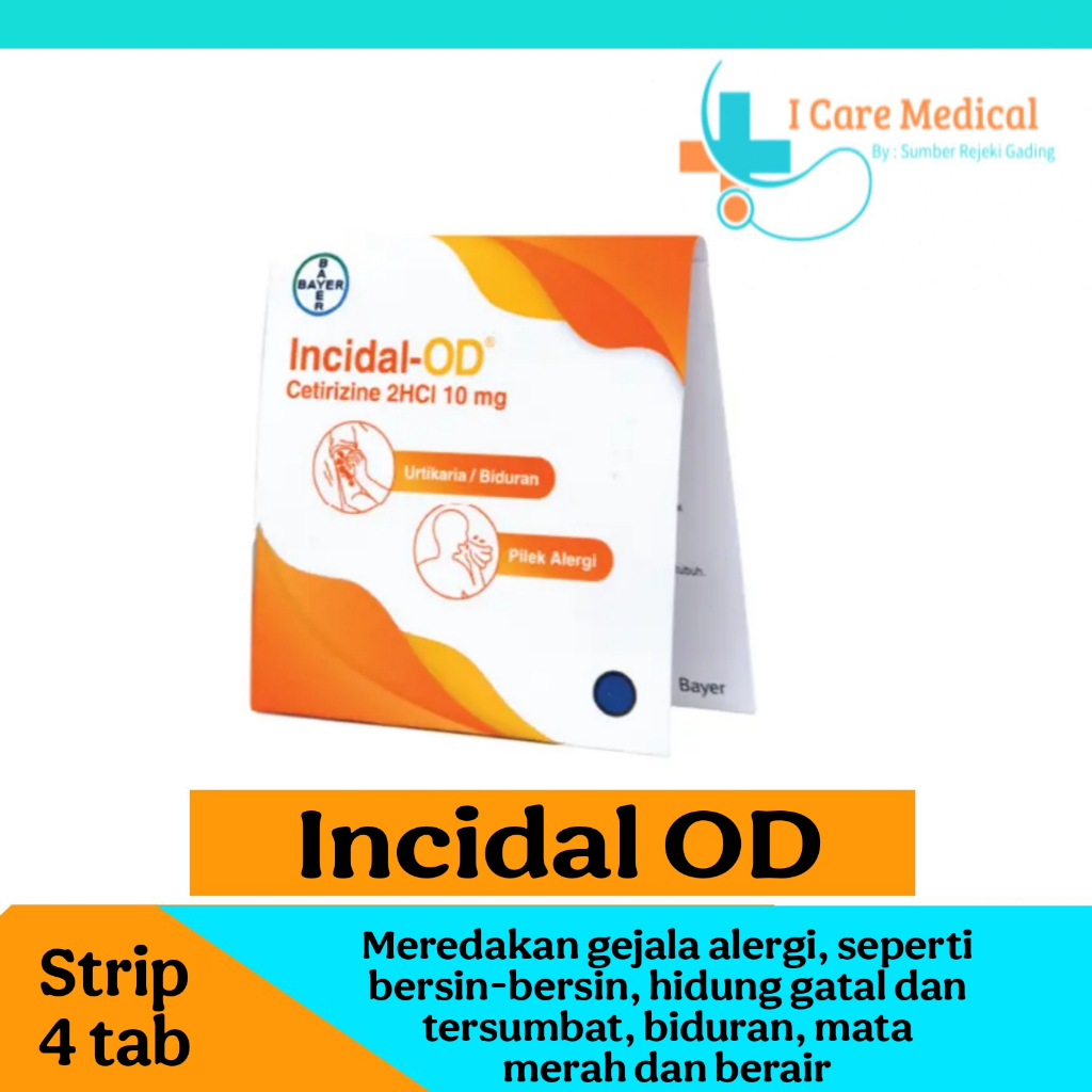 Jual Incidal OD Strip isi 4 tablet - Alergi / Gatal / Biduran / Flu ...