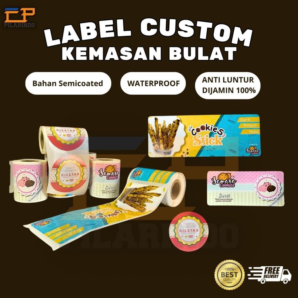 Jual Cetak Stiker Label Bulat Makanan Custom / Label Kemasan + Cutting ...