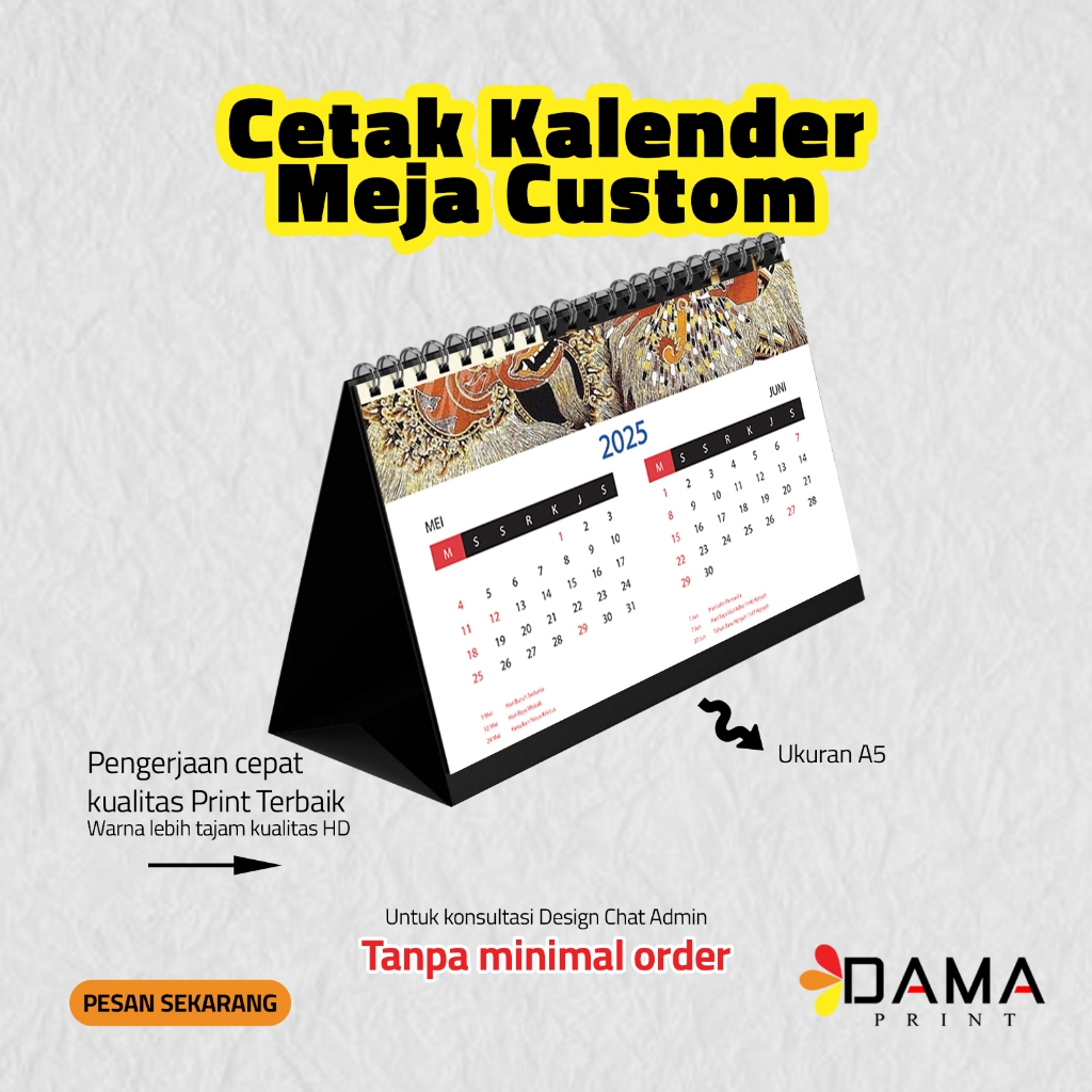 Jual KALENDER DUDUK CUSTOM / KALENDER MEJA KANTOR / KALENDER LANDSCAPE ...