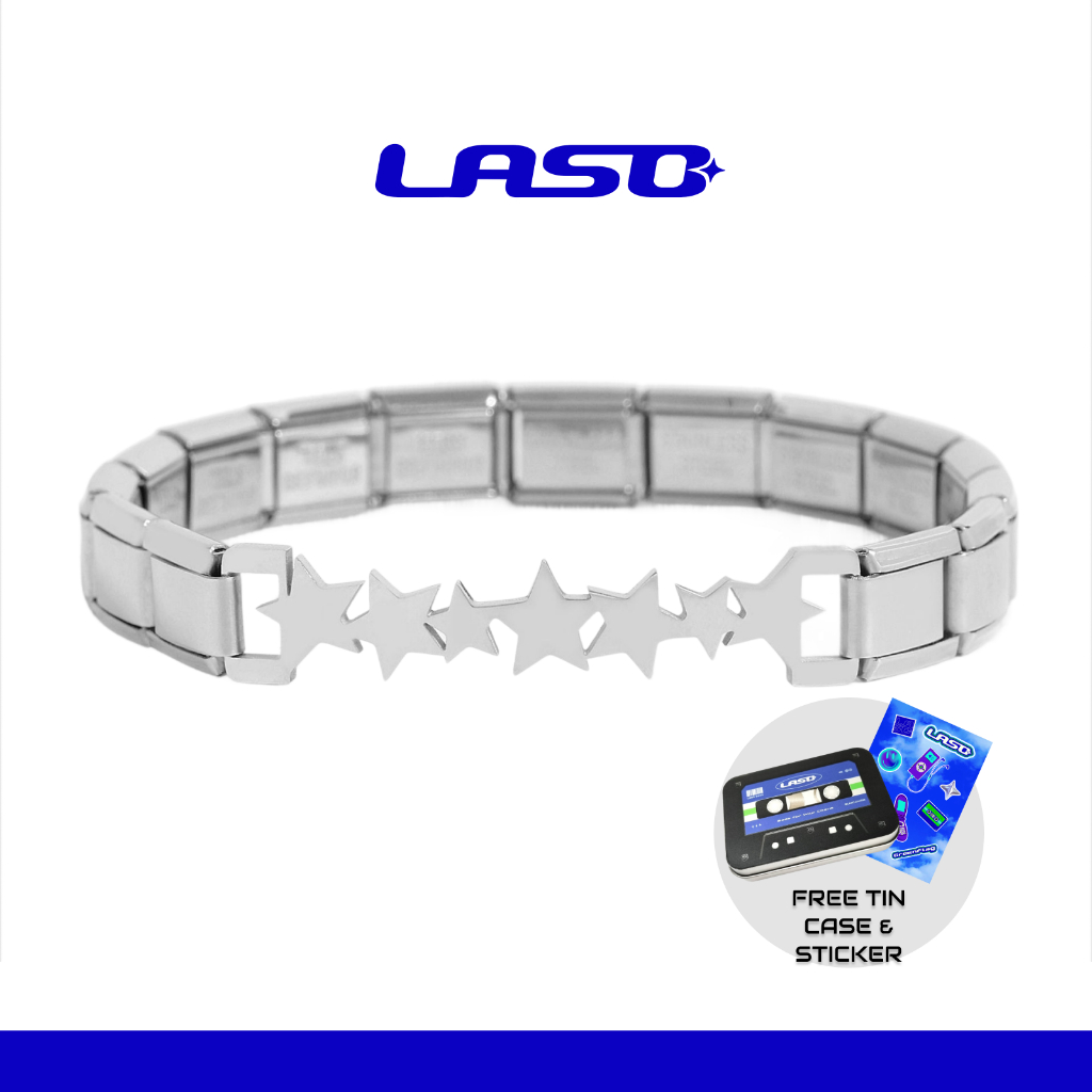 Stainless Steel Cuban Link Bracelet Fashion Star Charm Bracelet ...