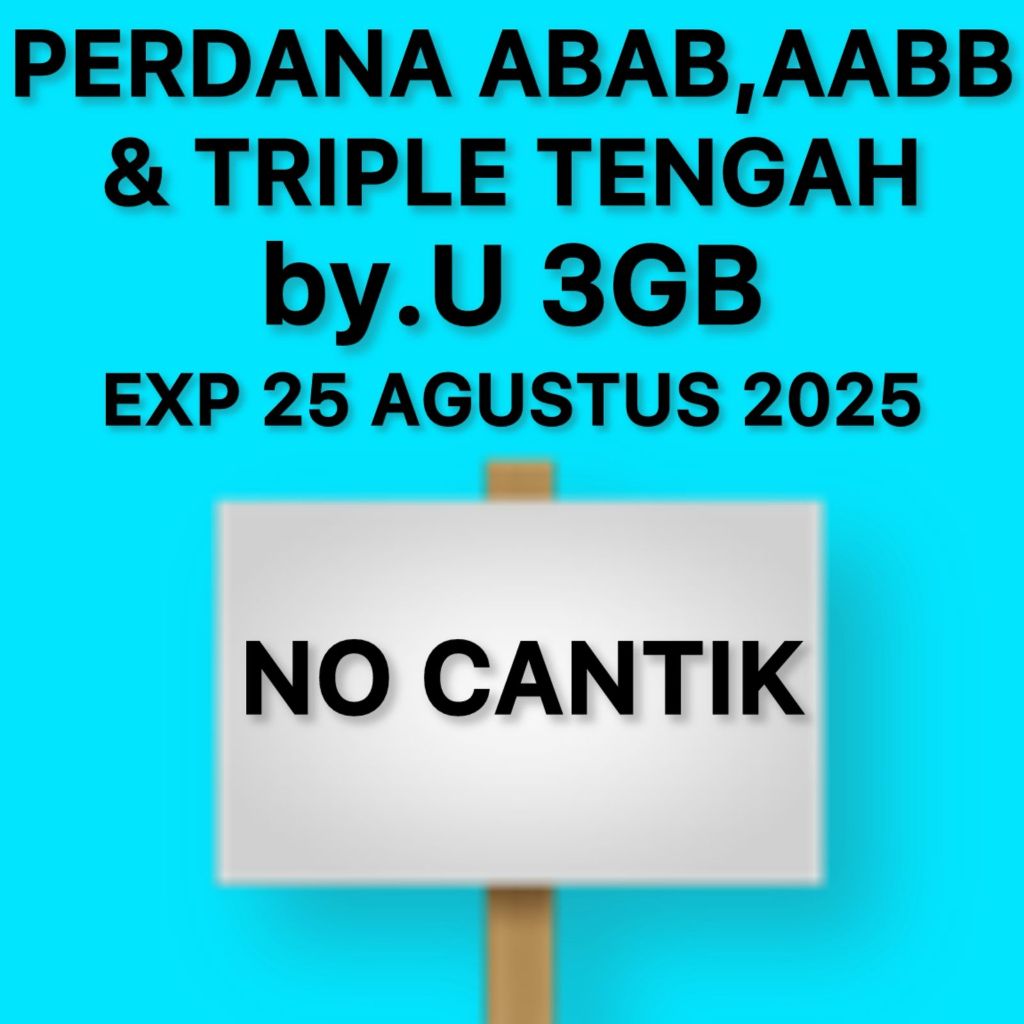 Jual Kartu Perdana Telkomsel by.U 3GB (AABB, ABAB & TRIPLE TENGAH) | Shopee Indonesia