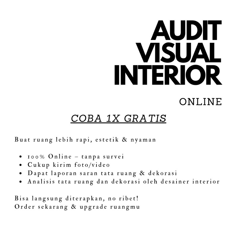 Jual Jasa Audit Visual Interior Online (Tata Ruang & Estetika Secara Praktis) | Shopee Indonesia