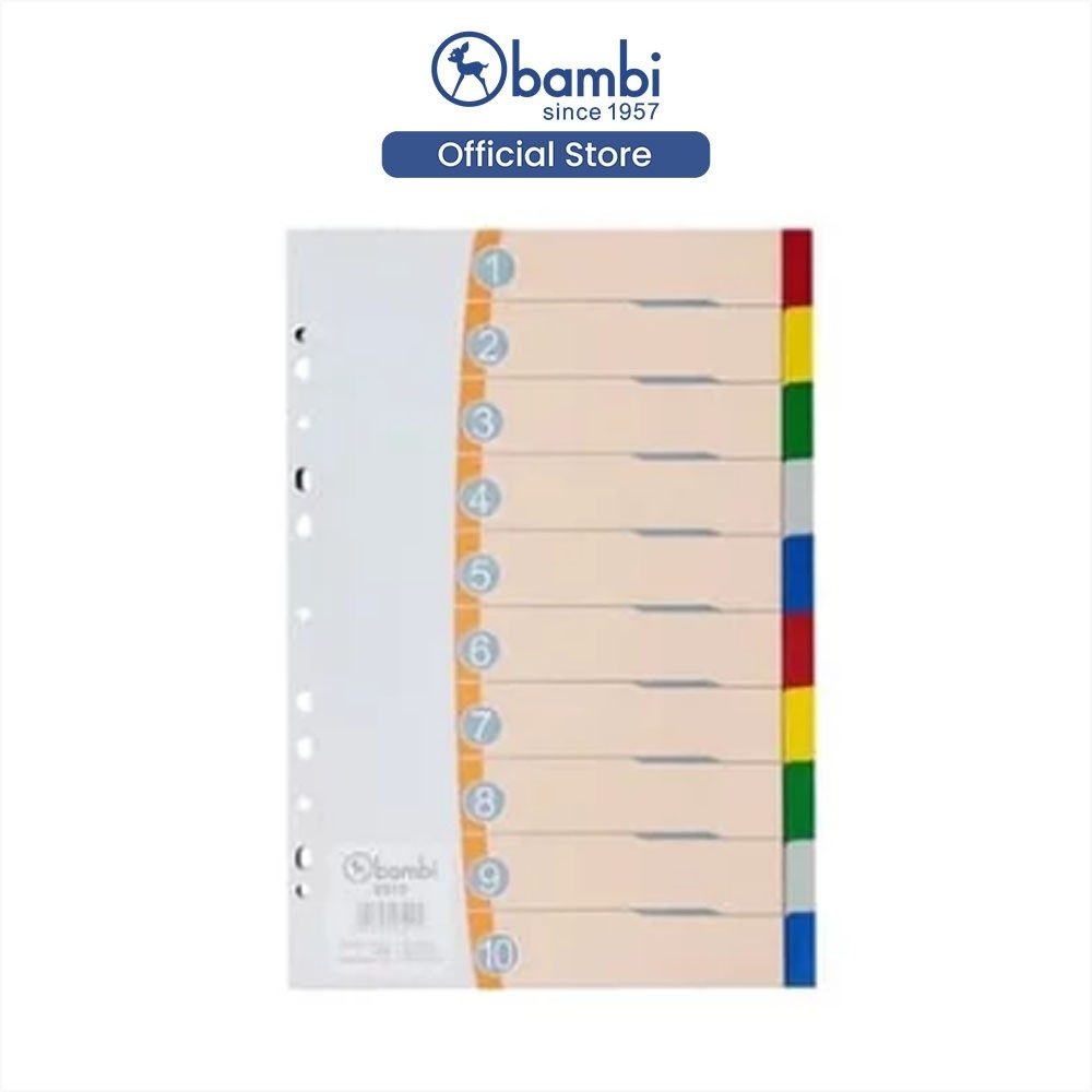 Jual Bambi Divider & Indexes Pembatas Kertas Binder Edisi 10 Colour ...