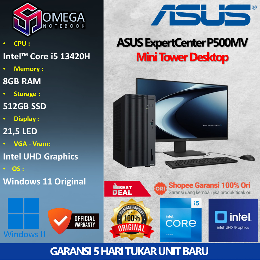 Jual ASUS PC ExpertCenter P500MV i5 13420H 8GB 512GB UHD Windows 11 ...