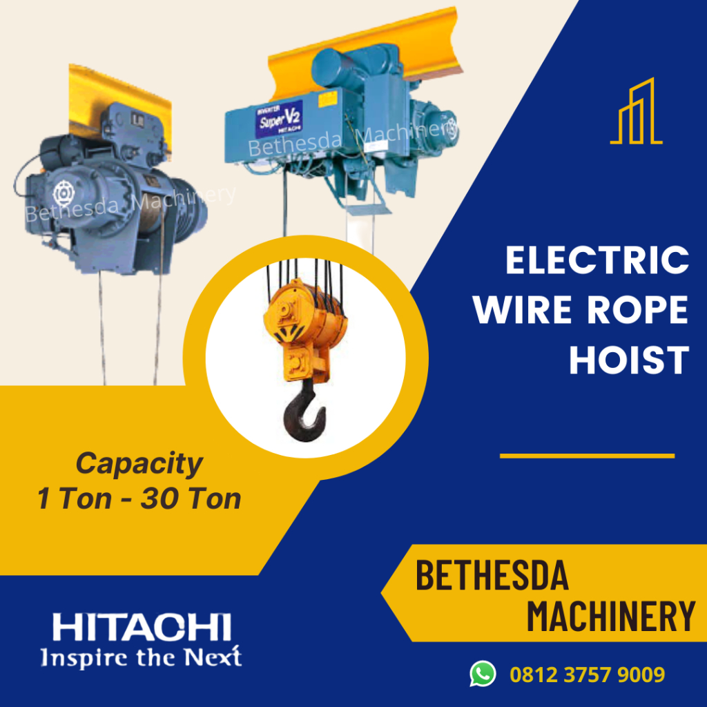 Jual Wire Rope Hoist 15 Ton 8 Meter Merk Hitachi 3 Phase | Shopee Indonesia