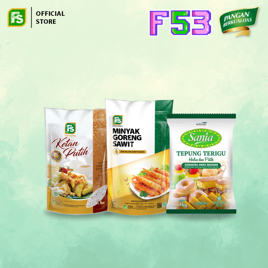 Jual HUT-FS-53- FS Ketan Putih 1kg + FS Minyak Super 1L + Sania Tepung Terigu 1kg | Shopee Indonesia