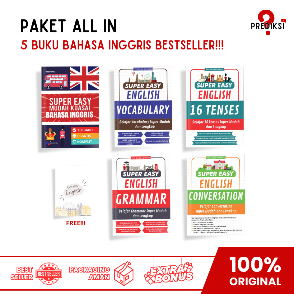 Jual Promo 5 Buku Belajar Bahasa Inggris (Super Easy Inggris + Grammar ...