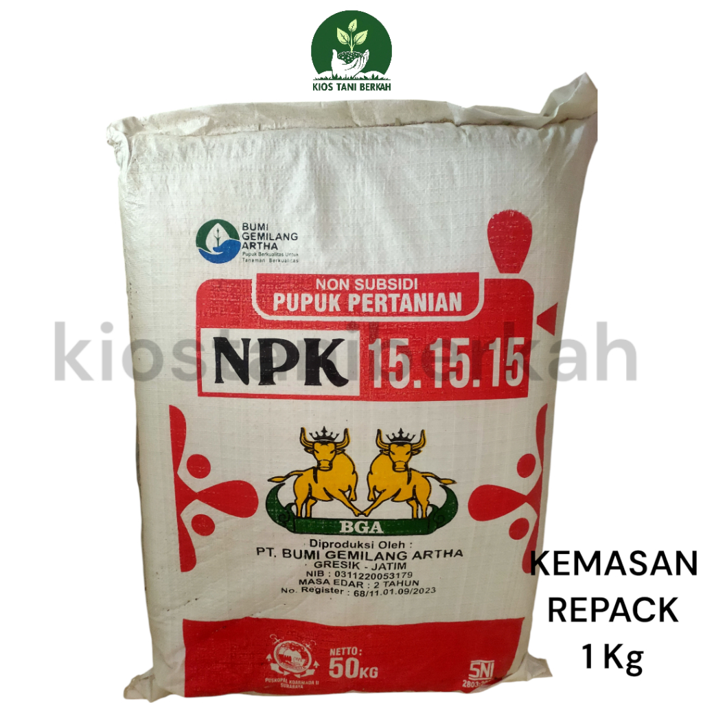Jual PUPUK NPK 15 15 15 NON SUBSIDI | KEMASAN REPACK 1 Kg | Shopee ...