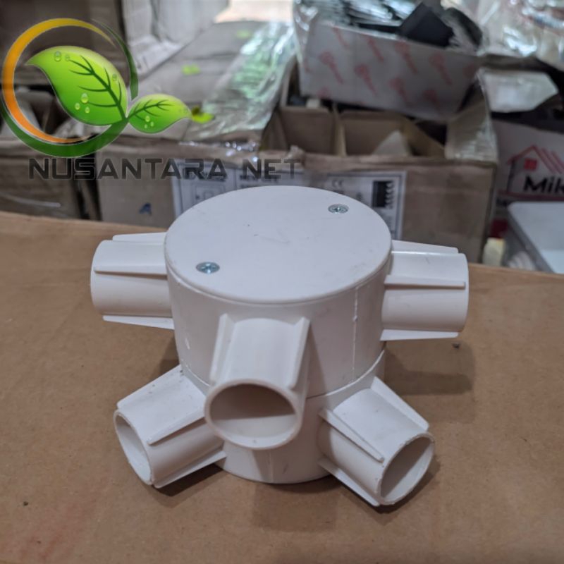 Jual T DUS CABANG 3 / TEE DUS / T DOS JALUR LISTRIK PUTIH 20MM 20 MM ...