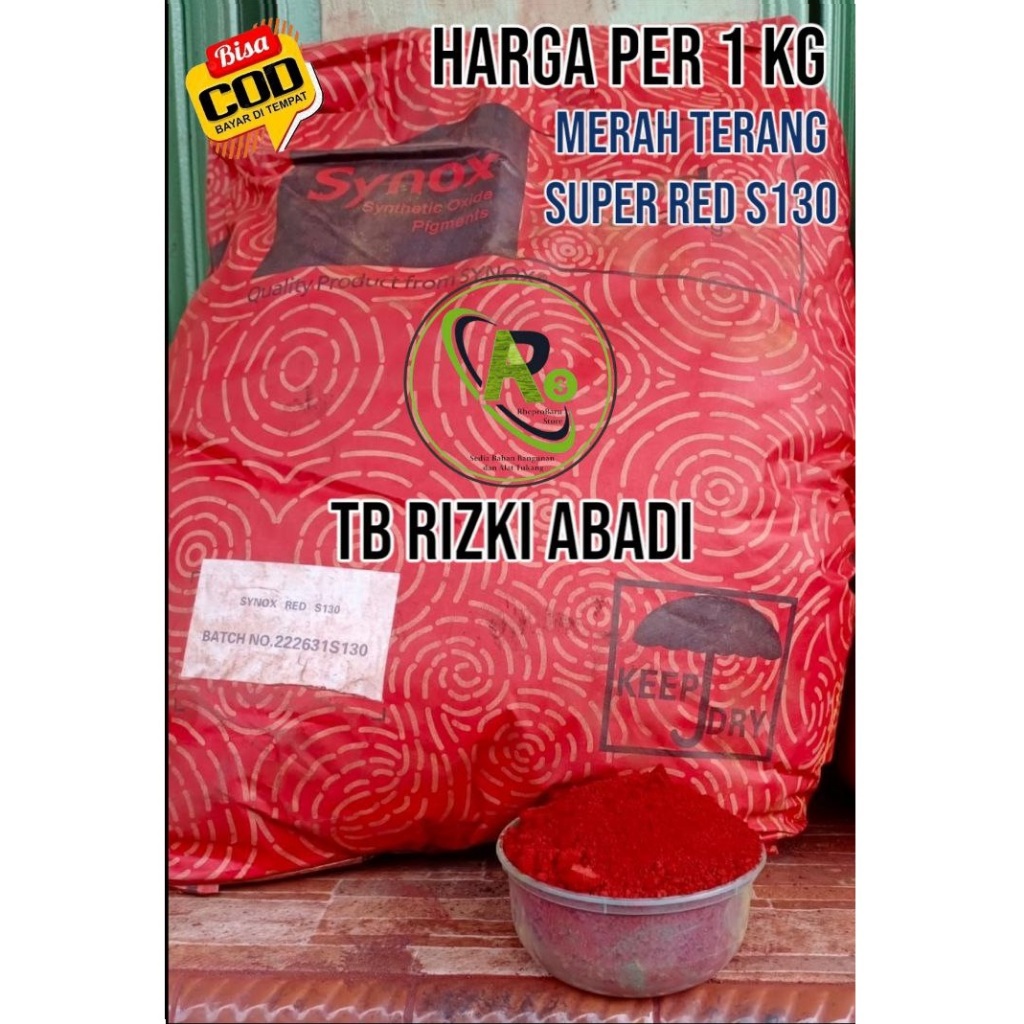 Jual Oker Oyan Verf SYNOX Pewarna MERAH TERANG Pigment Iron Oxide SUPER ...