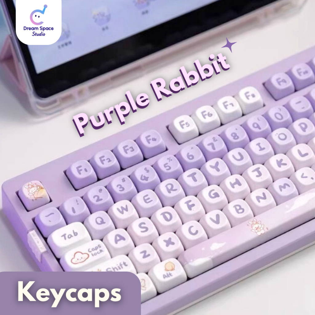 Jual Dreamspace Studio Keycaps Keyboard Purple Rabbit 140 keys Ungu ...