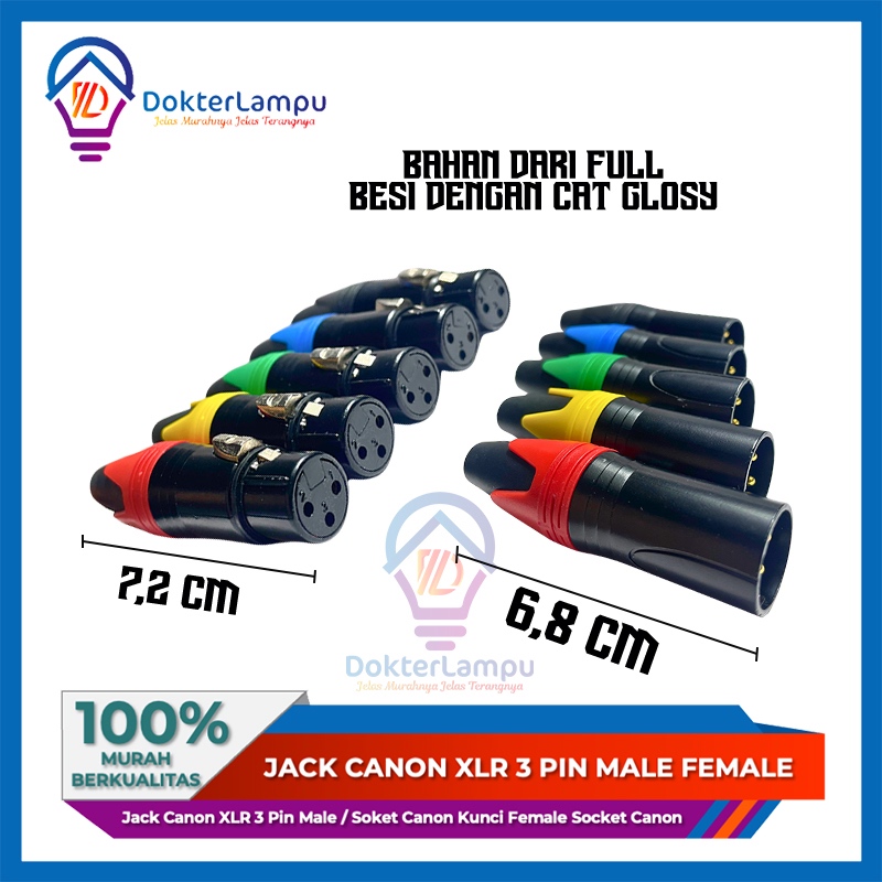 Jual Jack Canon XLR 3 Pin Male / Soket Canon Kunci Female Dan Jack DBQ ...