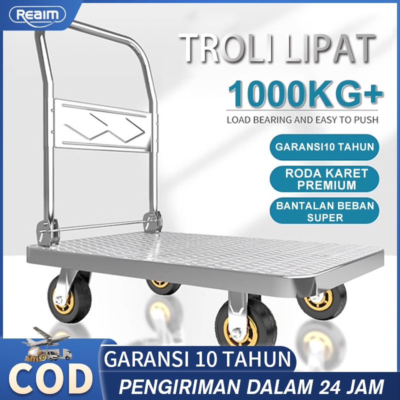 Jual Handtruck Troley 90*53cm lipat bawa aqua galon dan gas trolley ...