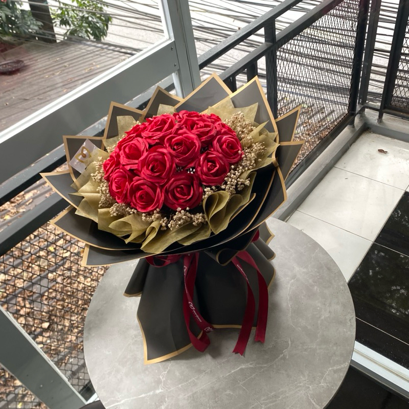 Jual Buket Bunga Rose Mawar Artificial Round Elegant | Shopee Indonesia