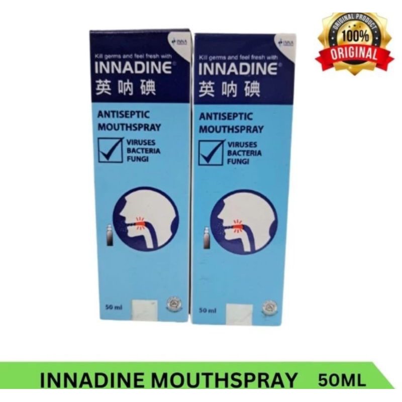 Jual ANTISEPTIC MOUTHSPRAY INNADINE 50 ML BAU MULUT SARIAWAN GIGI LUBAN | Shopee Indonesia