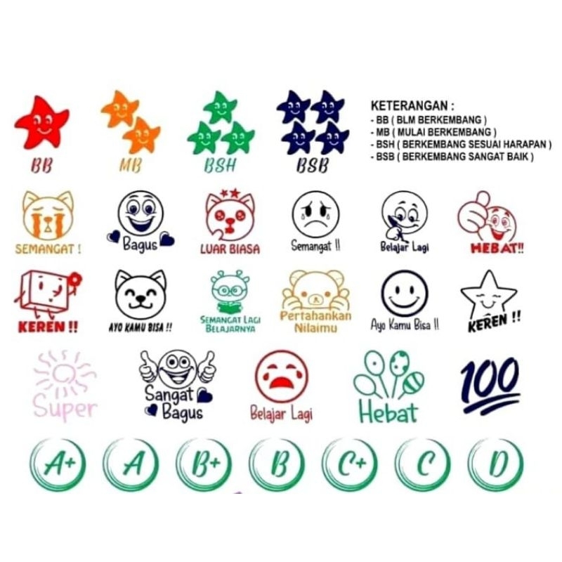 Jual Stempel Nilai Stempel Reward PAUD / TK / SD / HOME SCHOOLING ...