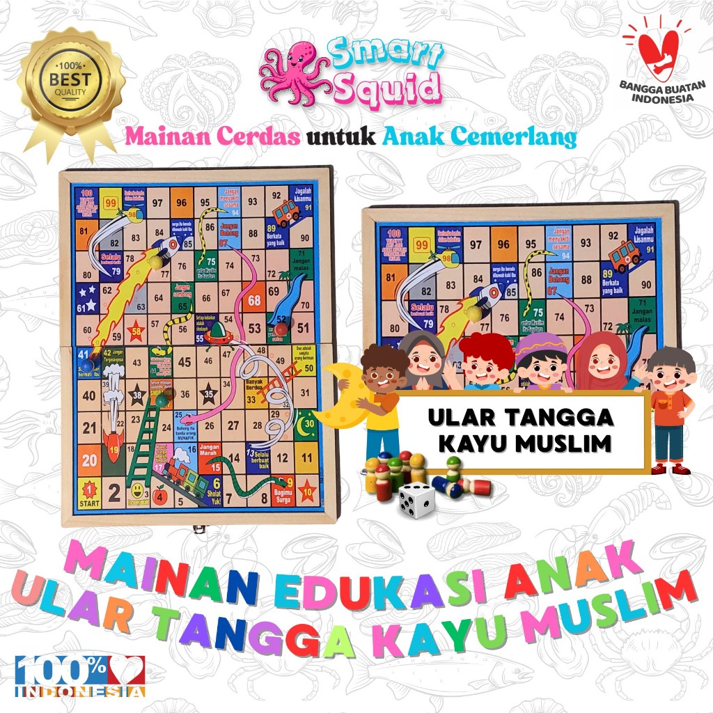 Jual Smart Squid - Ular Tangga Muslim Mainan Edukasi Anak & Keluarga ...