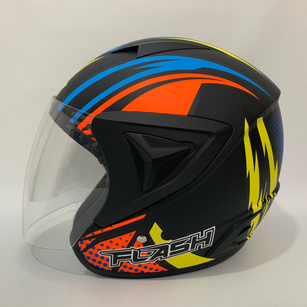 Jual Helm BXP JP13 Flash (Orange) Hitam Doff - Helmet SNI Dewasa ...