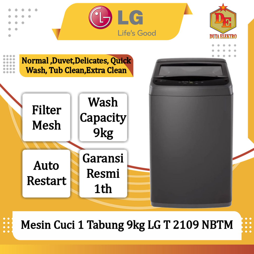 Jual Mesin Cuci 1 Tabung 9kg LG T 2109 NBTM | Shopee Indonesia
