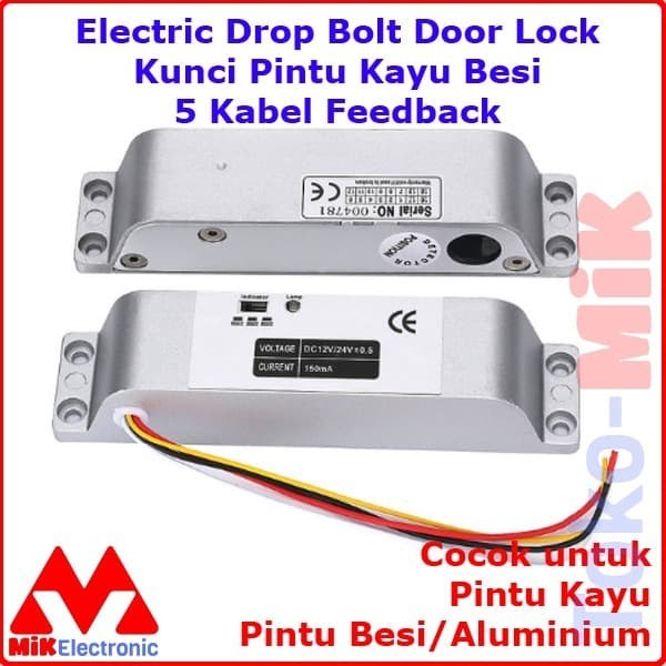 Jual ELECTRIC DROP BOLT DOOR LOCK KUNCI PINTU KAYU BESI 5 KABEL ...