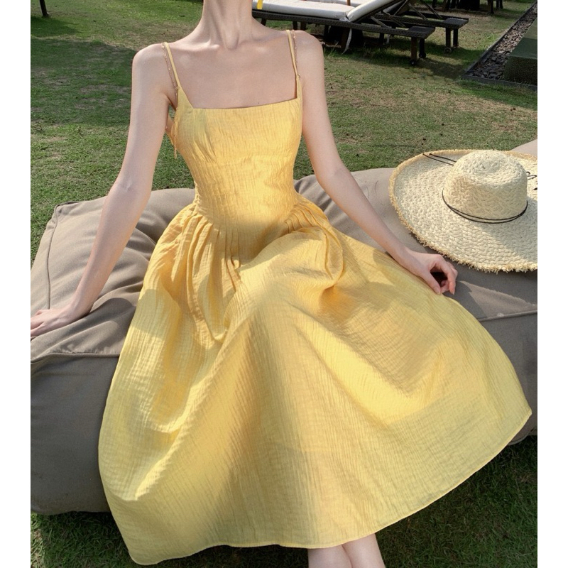 Jual YELLOW LONG DRESS PASTEL BELLE GAUN PANJANG WANITA KUNING MX323 ...